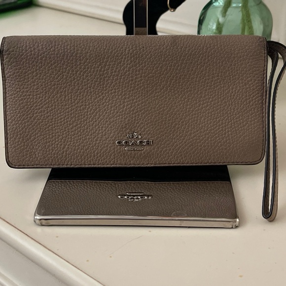 Coach | Bags | Coach Taupe Wallet | Poshmark